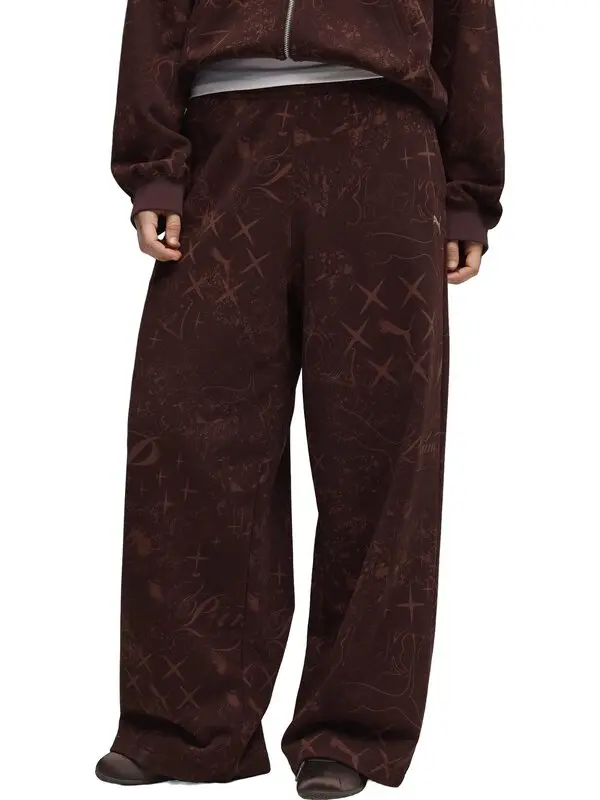 PUMA Graphic Fleece Lounge Pants - Brown