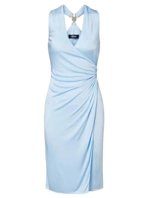Versace Medusa '95 Ruched Jersey Minidress - Blue