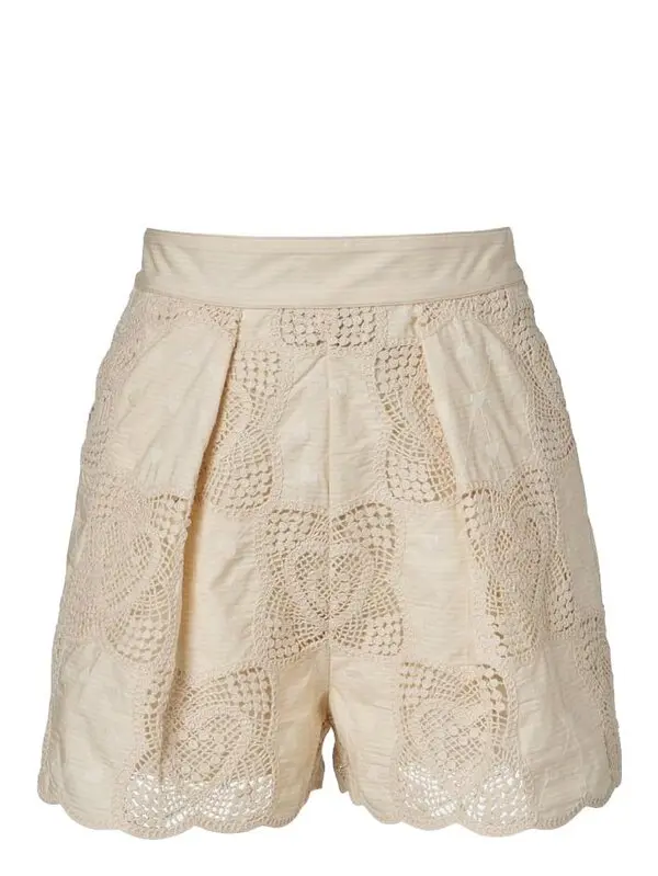 Zimmermann Wanderlust Crochet Cotton-blend Shorts - White