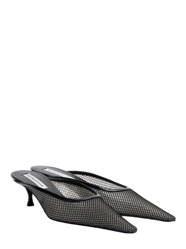 Victoria Beckham Leather-trimmed Mesh Mules - Black