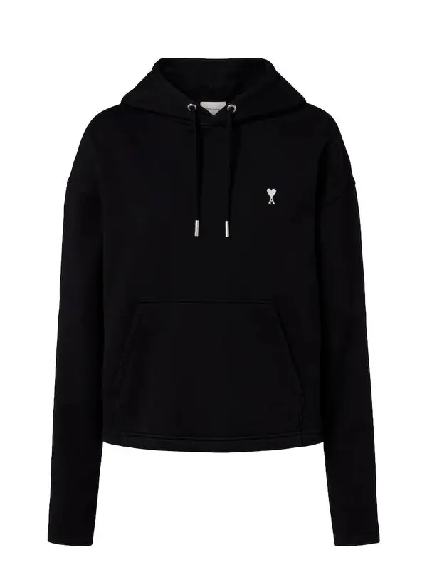 Ami De Cœur Cotton Jersey Hoodie - Black