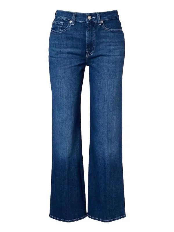 7 For All Mankind Lotta Ankle Wide-leg Jeans - Blue
