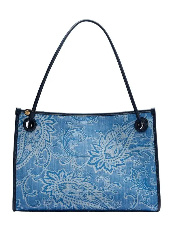 Etro Eyes Medium Jacquard Tote Bag - Blue