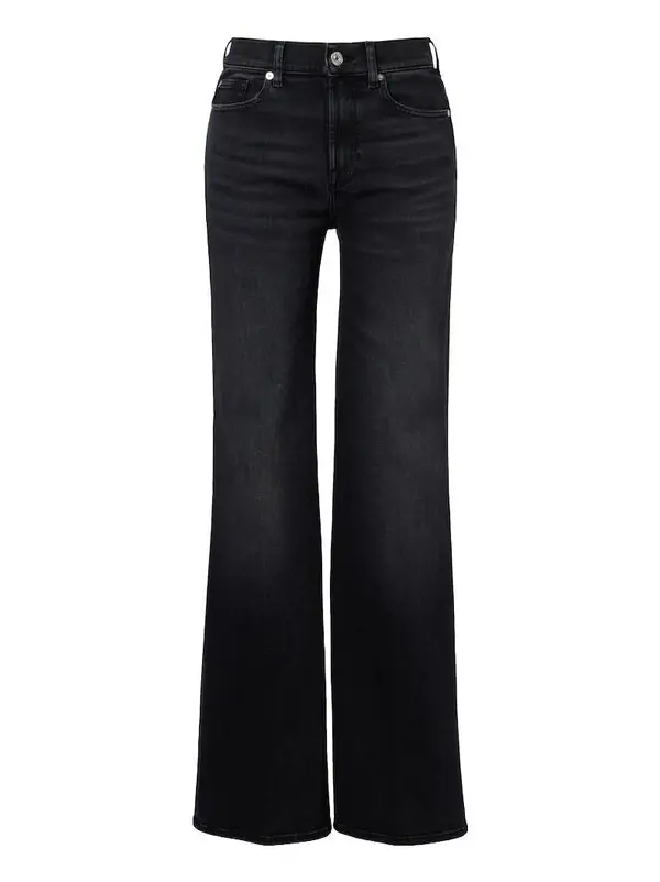 7 For All Mankind Lotta Wide-leg Jeans In Halona - Black