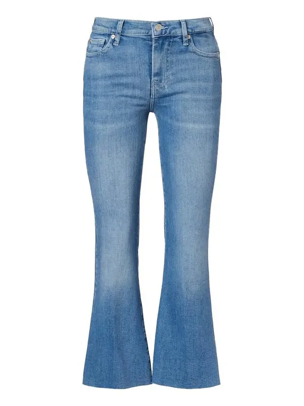 7 For All Mankind Dojo Cropped Flare Jeans - Blue