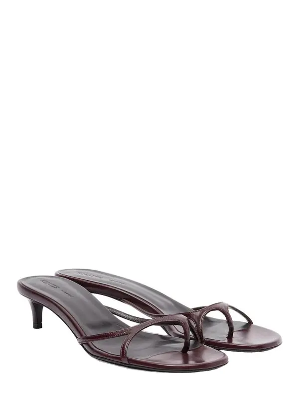 Khaite Mila 35 Leather Mules - Burgundy