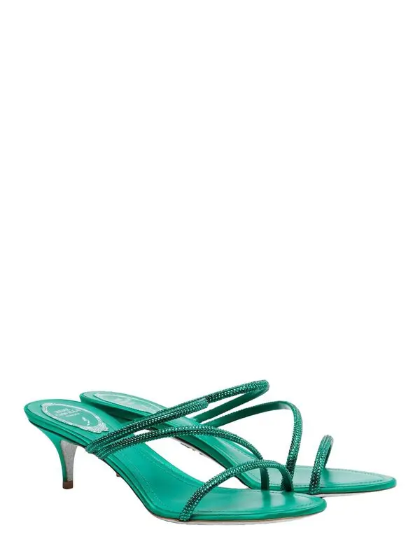 Rene Caovilla Crystal-embellished Sandals - Green