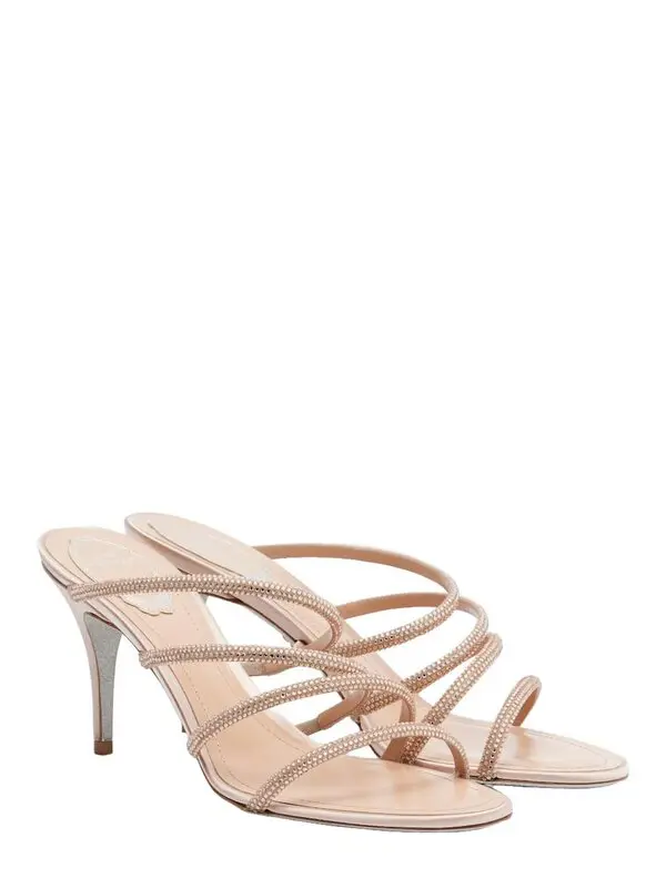 Rene Caovilla Crystal-embellished Strappy Sandals - Beige