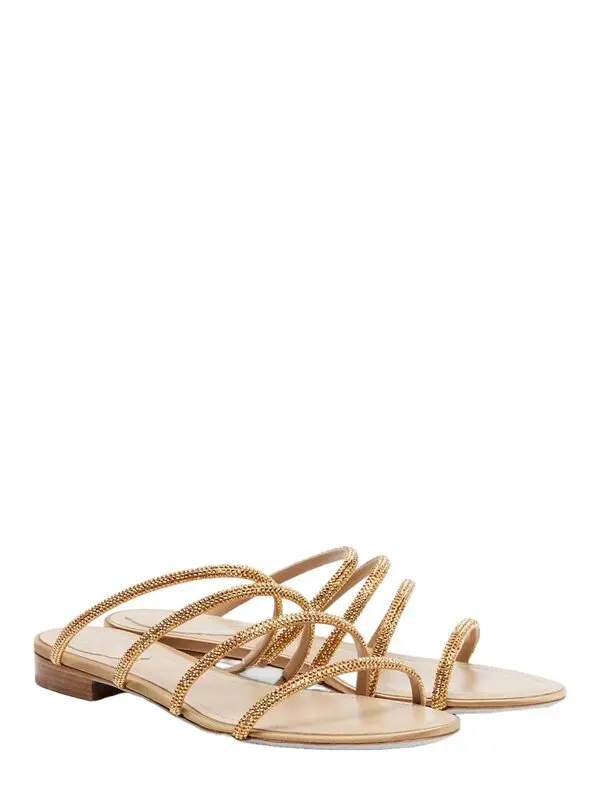 Rene Caovilla Erin Crystal-embellished Sandals - Gold