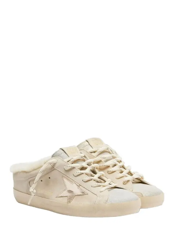 Golden Goose Super-star Shearling-lined Suede Sneakers - White