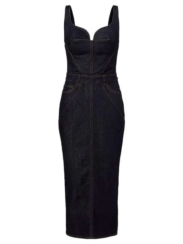 Givenchy Denim Bustier Dress - Blue