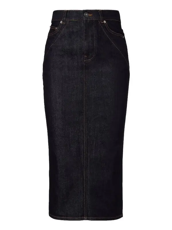 Givenchy Denim Midi Skirt - Blue