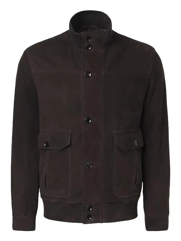 Brioni Suede Bomber Jacket - Brown