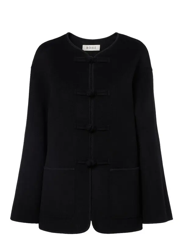 RÓHE Wool Jacket With Toggle Fastenings - Black