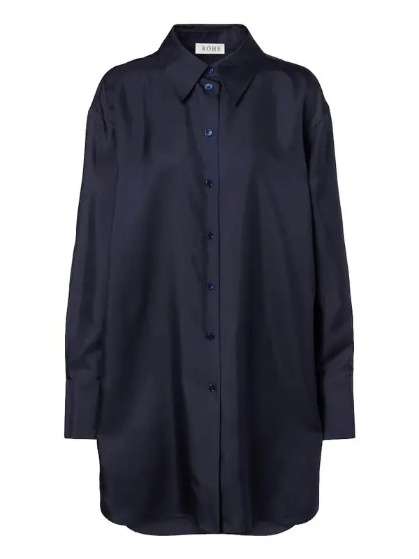 RÓHE Oversized Silk Shirt - Blue