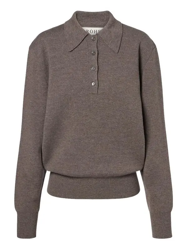 RÓHE Wool And Cashmere Polo Sweater - Grey