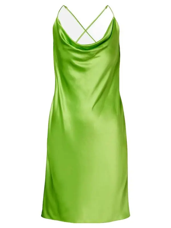 Saint Laurent Silk Satin Slip Dress - Green