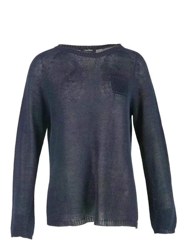 Max Mara Cotton Patch-pocket Sweater - Blue