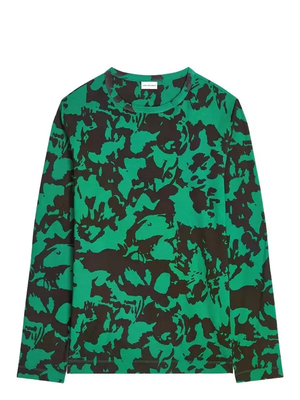 Dries Van Noten Printed Cotton T-shirt - Green
