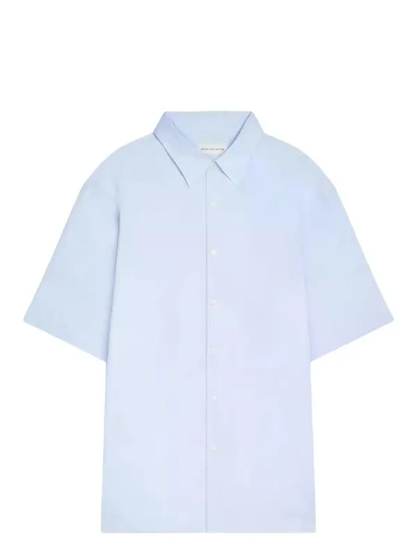 Dries Van Noten Short-sleeve Cotton Shirt - Blue