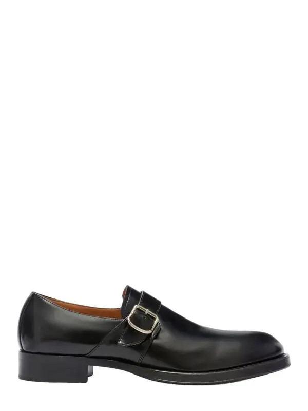 Dries Van Noten Buckled Leather Monk Shoes - Black