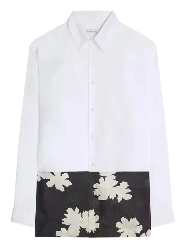 Dries Van Noten Floral-detail Shirt - White