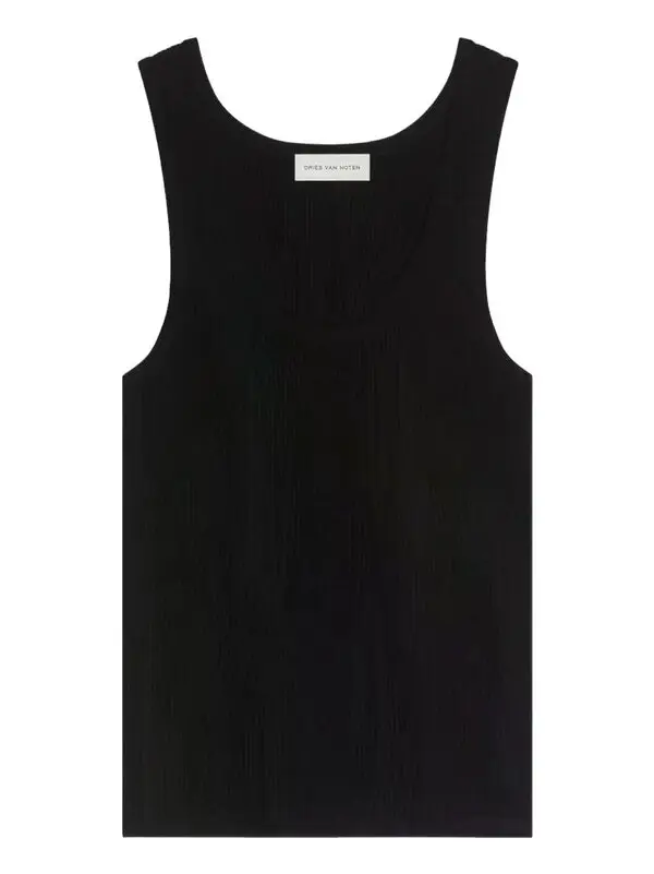 Dries Van Noten Rib Knit Tank Top - Black