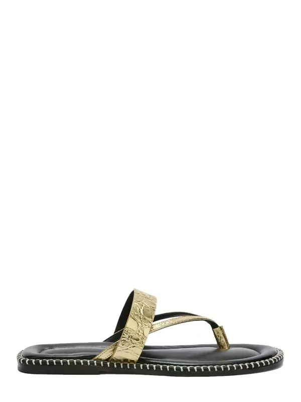 Dries Van Noten Textured-strap Leather Sandals - Gold