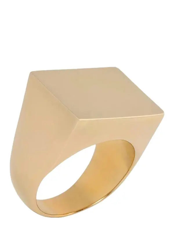 Dries Van Noten Rectangular Signet Ring - Gold