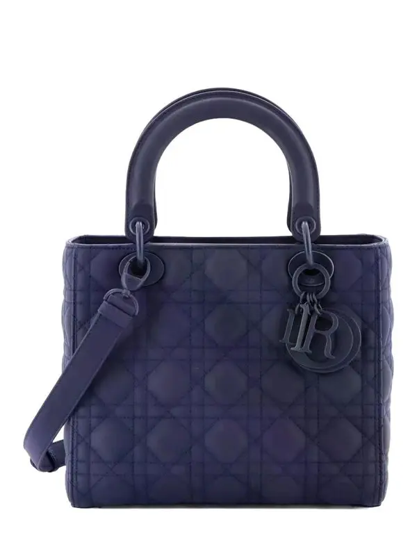 Dior Ultra Matte Lady Bag Cannage Quilt Calfskin Medium - Blue