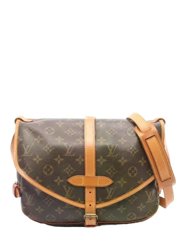 LOUIS VUITTON 1992 30 Saumur Monogram Crossbody Bag - Brown