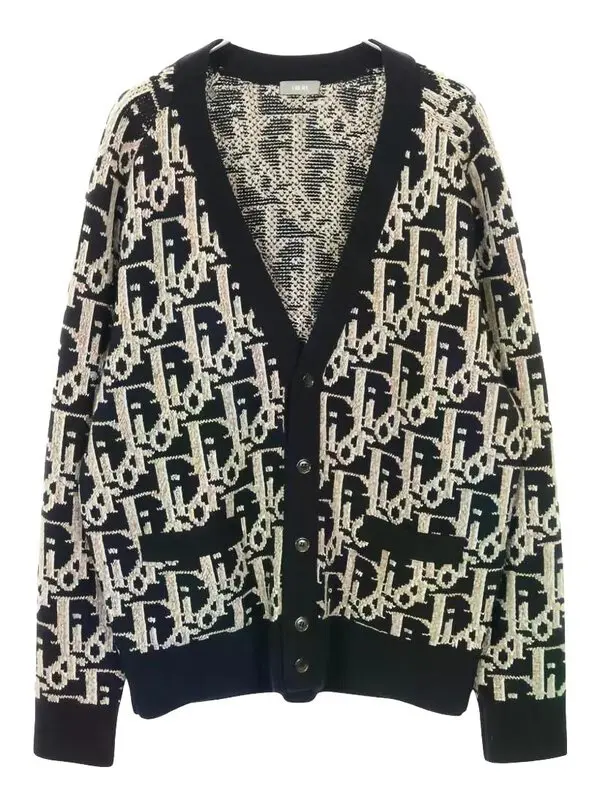 Dior 2010s Oblique-pattern Cardigan - Blue