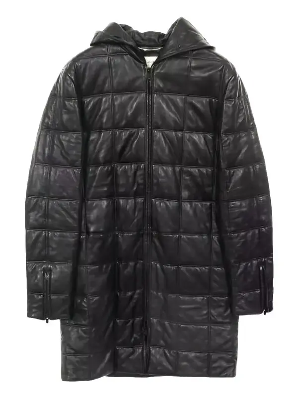 Saint Laurent Quilted Hooded Coat - Black
