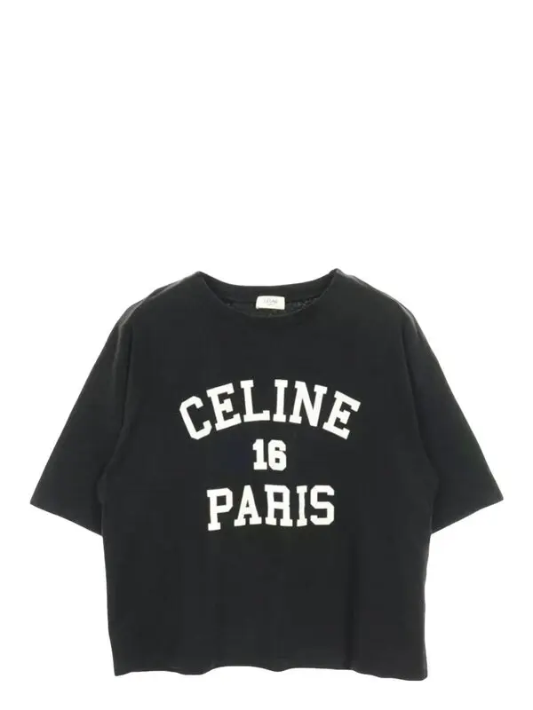 Celine Logo-print T-shirt - Black