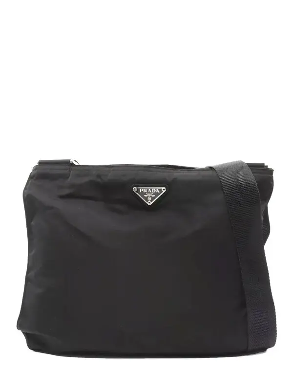 Prada 2010s Triangle-logo Cross Body Bag - Black