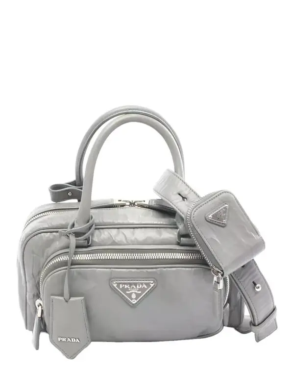Prada 2000s Leather Tote Bag - Grey