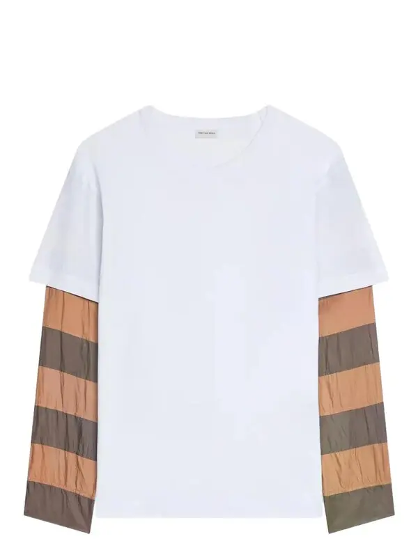 Dries Van Noten Contrast-sleeves T-shirt - White