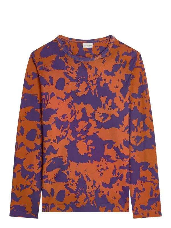 Dries Van Noten Printed Cotton T-shirt - Orange