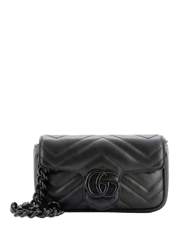 Gucci Gg Marmont Matelasse Leather Belt Bag - Black