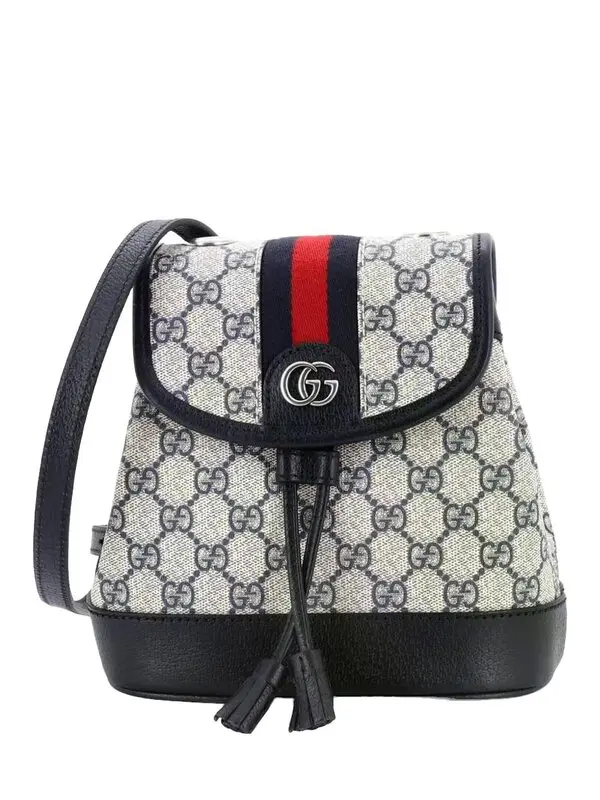 Gucci Ophidia Flap Gg Coated Canvas Mini Backpack - Blue