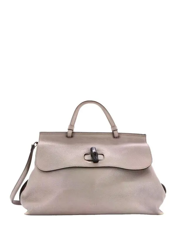 Gucci Bamboo Daily Top Handle Large Satchel - Grey