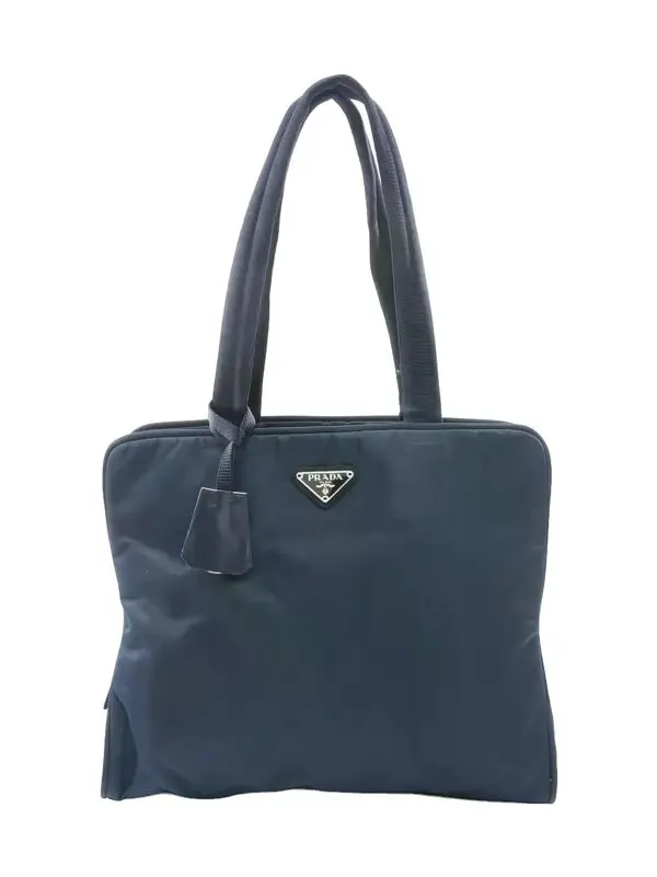 Prada 2000s Triangle-logo Shoulder Bag - Blue