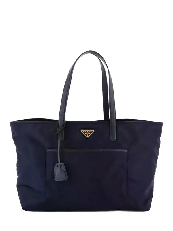Prada Re-edition 1978 Pocket Re-nylon And Saffiano Leather Large Tote Bag - Blue