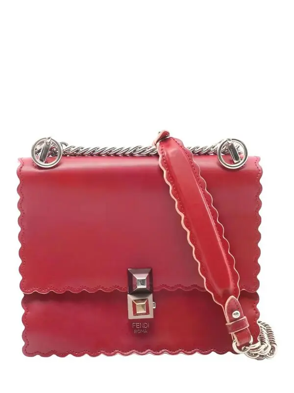 Fendi Mini Kan Leather Satchel Bag - Red