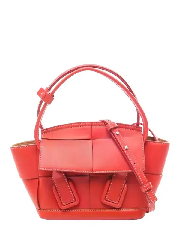 Bottega Veneta Arco Calf Leather Handbag - Red