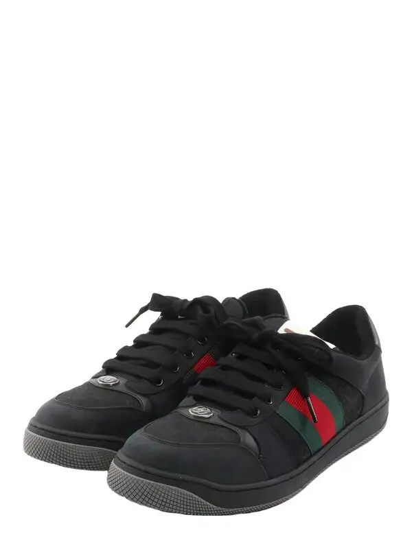 Gucci 2010s Screener Stripe Sneakers - Black
