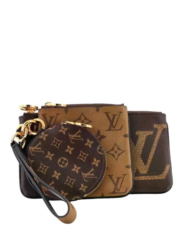 LOUIS VUITTON Trio Pouch Set Reverse Monogram Giant - Brown