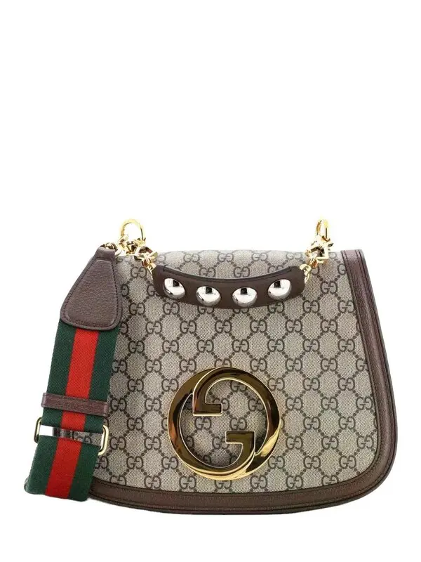 Gucci Blondie Gg Coated Canvas Top Handle Satchel - Brown