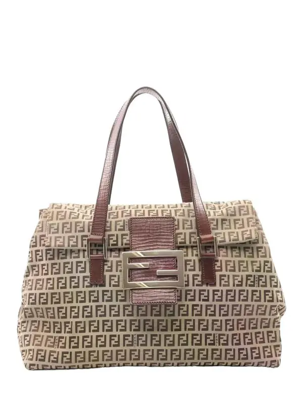 Fendi 2010s Zucchino Buckle Shoulder Bag - Neutrals