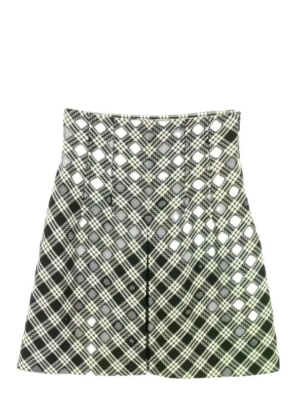 Dior 2010s Plaid Box-pleat Skirt - Black